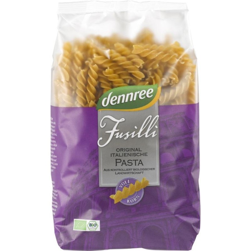 Fusilli din grau dur integrale dennree - 500 g - Dennree - Biomag.ro