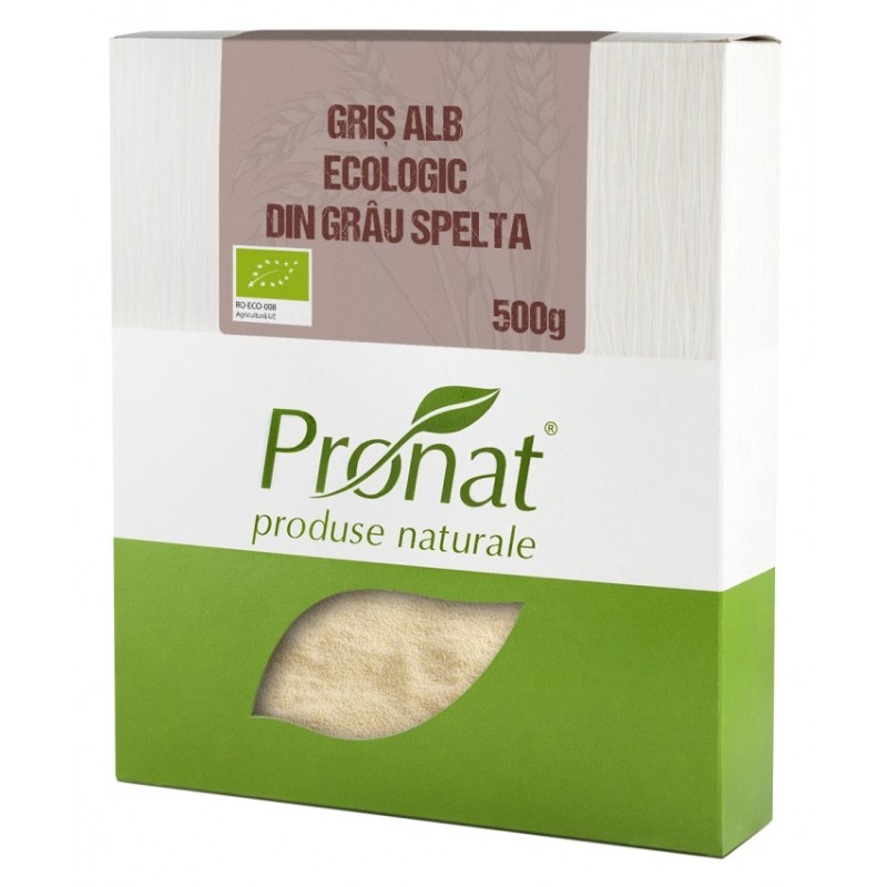 Gris alb bio din grau spelta, 500g pronat - Pronat Foil Pack - Biomag.ro