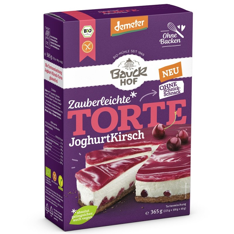 Mix pentru tort bio cu iaurt si cirese fara gluten - 365 g - BauckHof ...